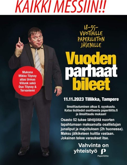 Vuoden parhaat bileet ! Årets bästa party ! - Paperiliitto